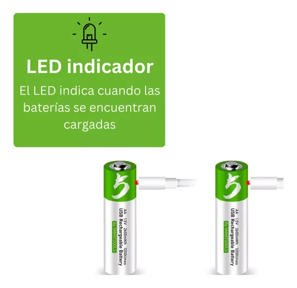 Pack X2 Pilas Recargables Aa Carga Usb – Talego